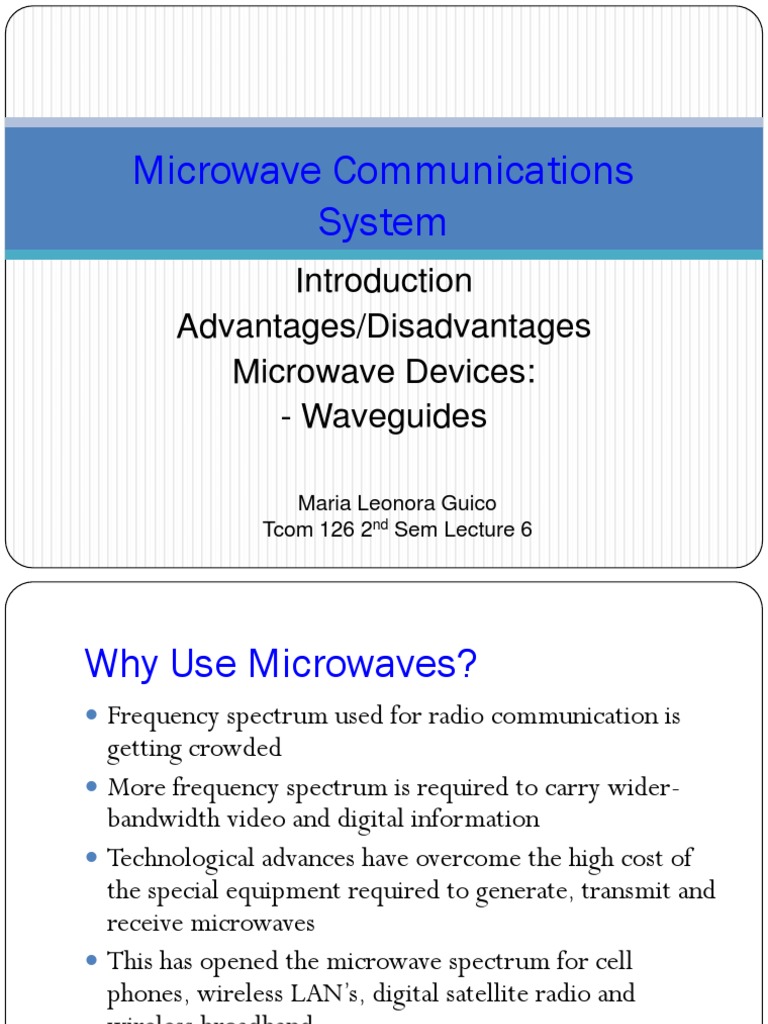 6 Microwave Comm System PDF | Download Free PDF | Microwave | Waveguide