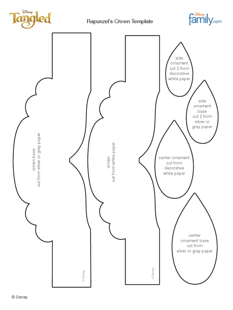 Tangled Rapunzel Crown Craft Template 1010 | PDF
