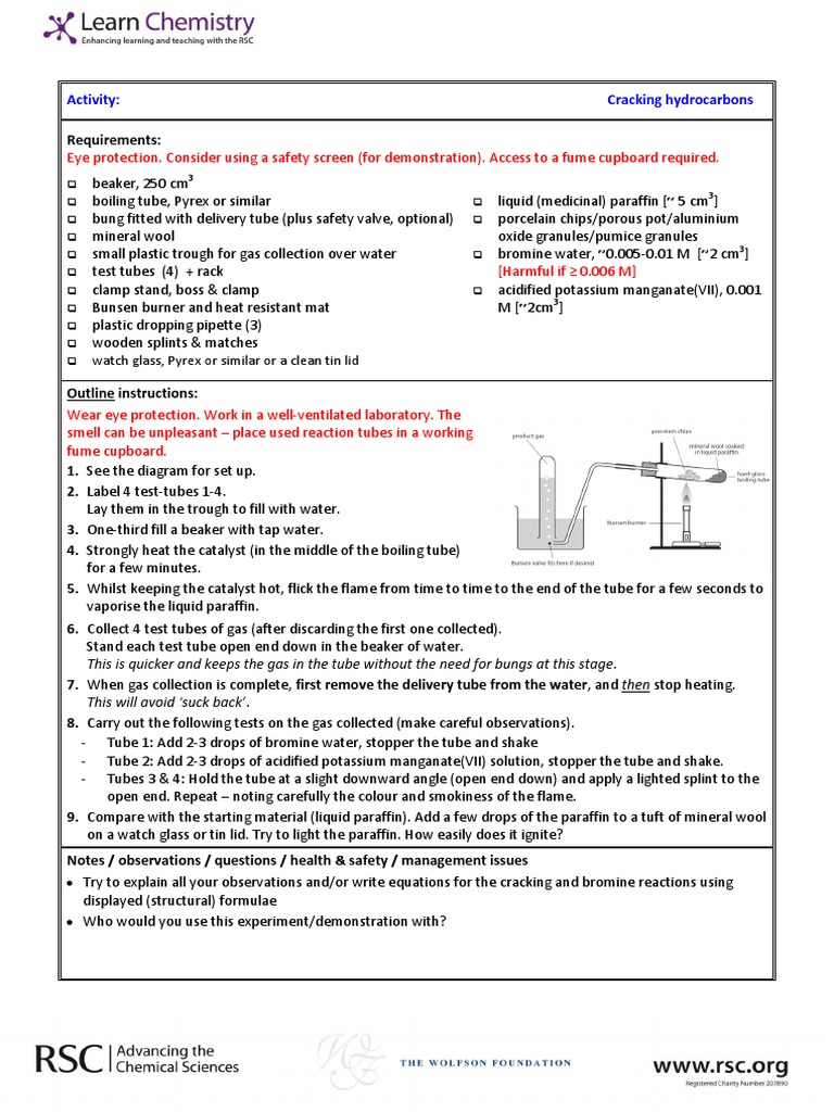 Cracking Hydrocarbons PDF | PDF | Cracking (Chemistry) | Alkene
