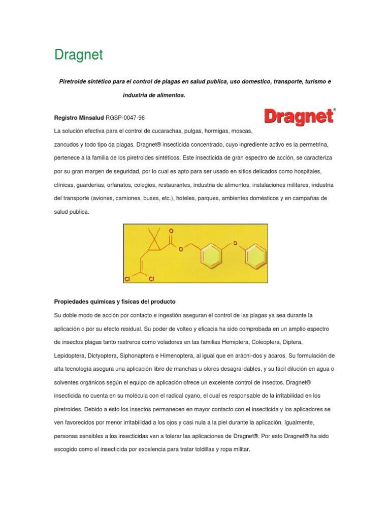 Dragnet: Insecticida Eficaz y Seguro | PDF | Insectos | Insecticida