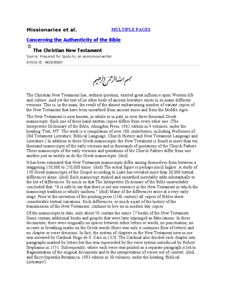 The Christian New Testament | PDF | New Testament | Bible