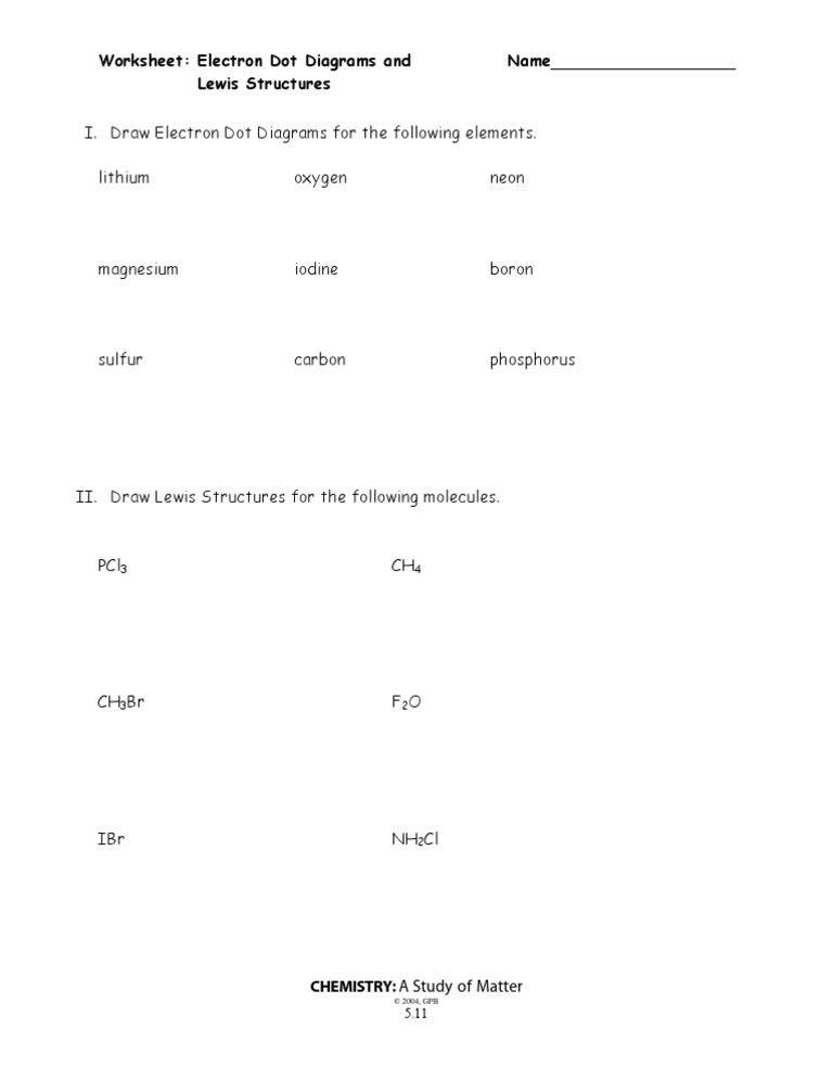 Electron Dot Diagrams and Lewis Structures | PDF