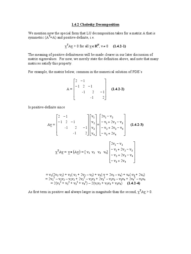 Cholesky Decomposition | PDF | Applied Mathematics | Mathematical Relations