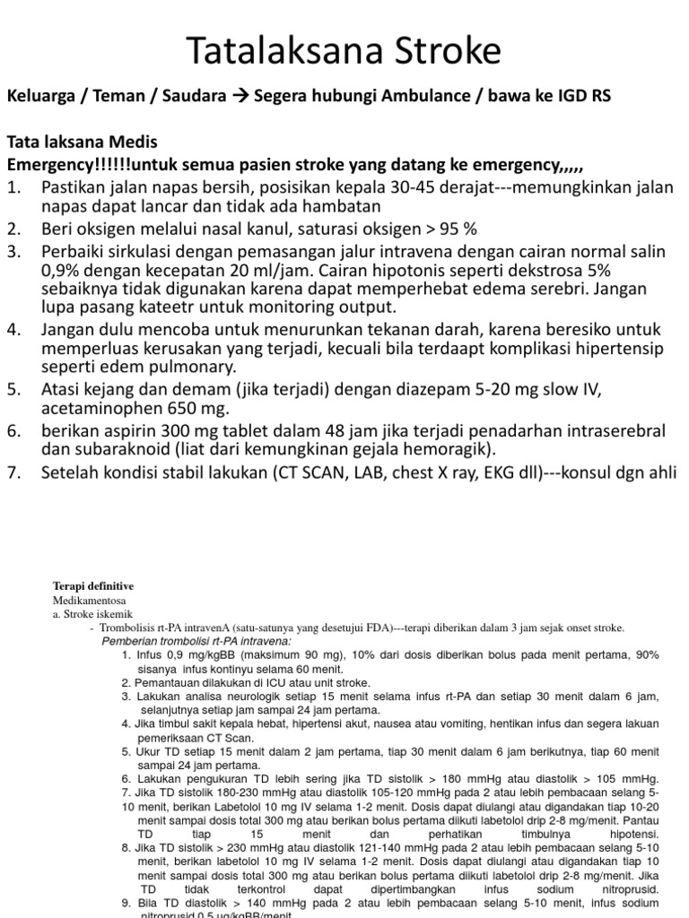 Tatalaksana Stroke | PDF | Sains & Matematika
