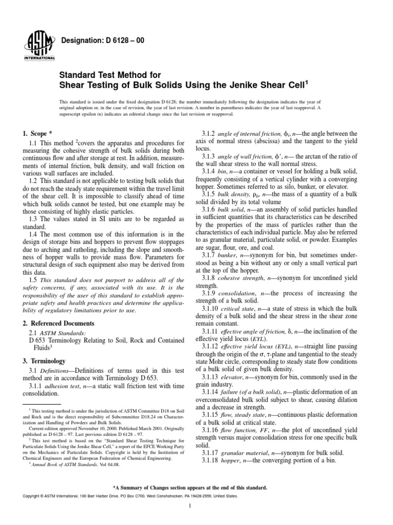 Astm d6218-00 | PDF | Yield (Engineering) | Strength Of Materials