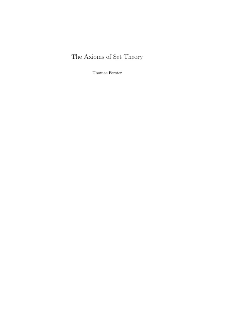 Axioms of Set Theory | PDF | Axiom | Formalism (Deductive)