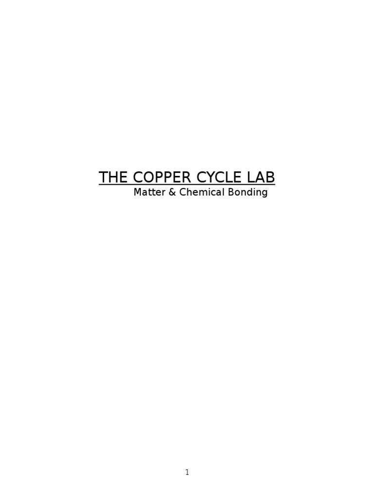 The Copper Cycle Lab | PDF | Chemical Reactions | Hydroxide