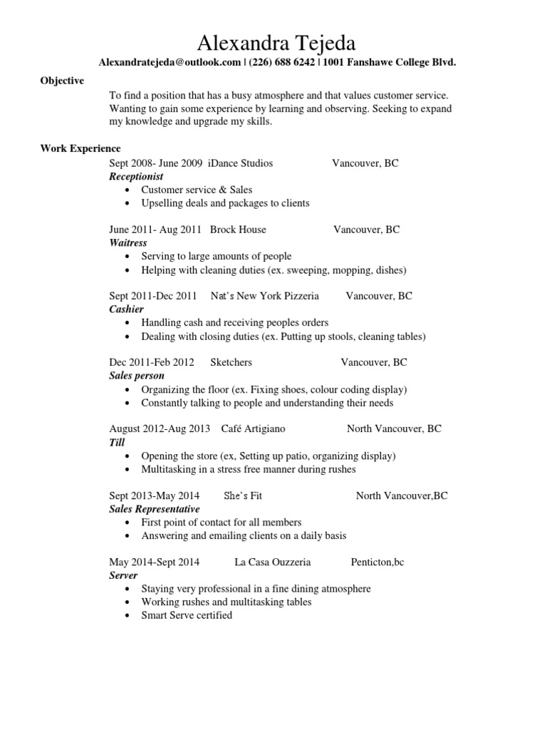 Alex Resume 1995 | PDF
