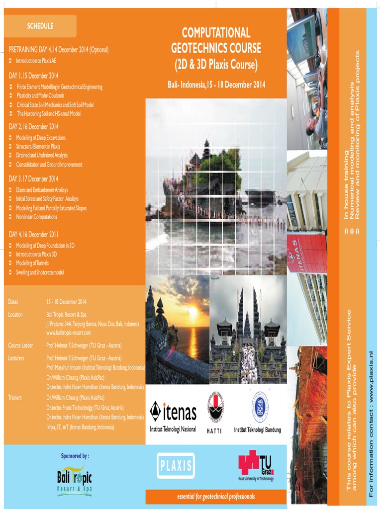 Computational Geotechnics Course: An Intensive 4-Day Training on the Use of PLAXIS 2D and 3D ...