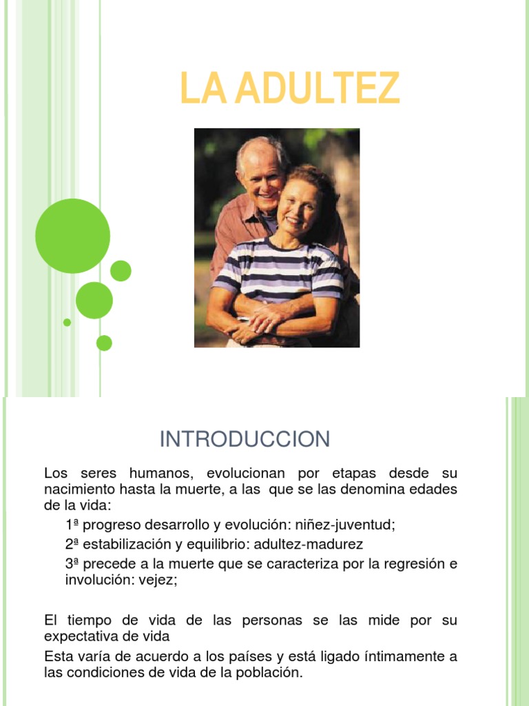 La Adultez | PDF | Adultos | Vejez