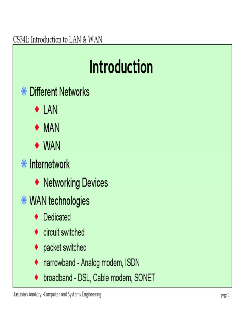 Introduction to LAN and WAN Networks | PDF | Wide Area Network ...