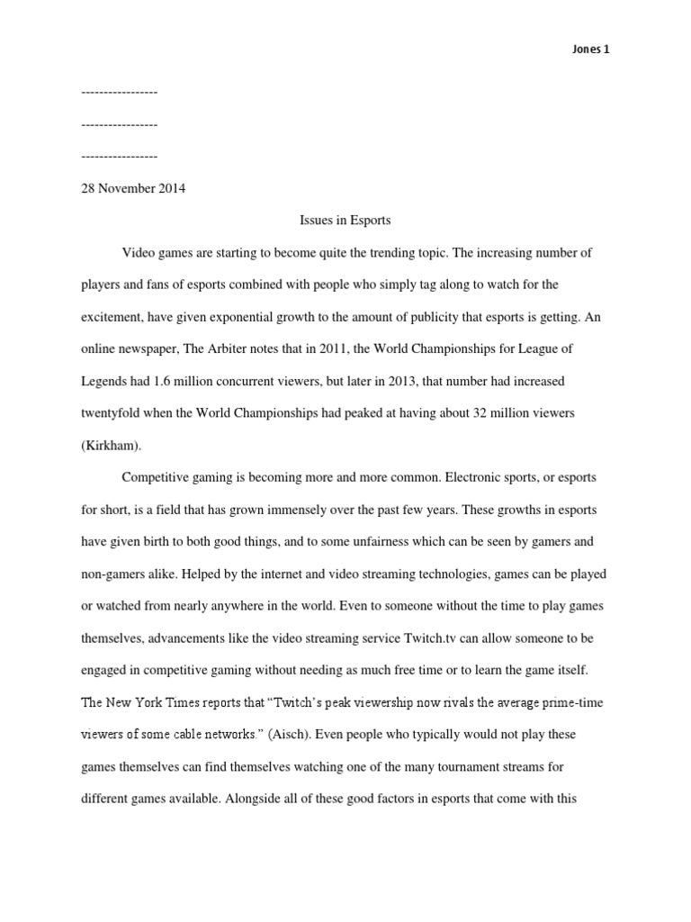 Issues in Esports | PDF | Electronic Games | Leisure