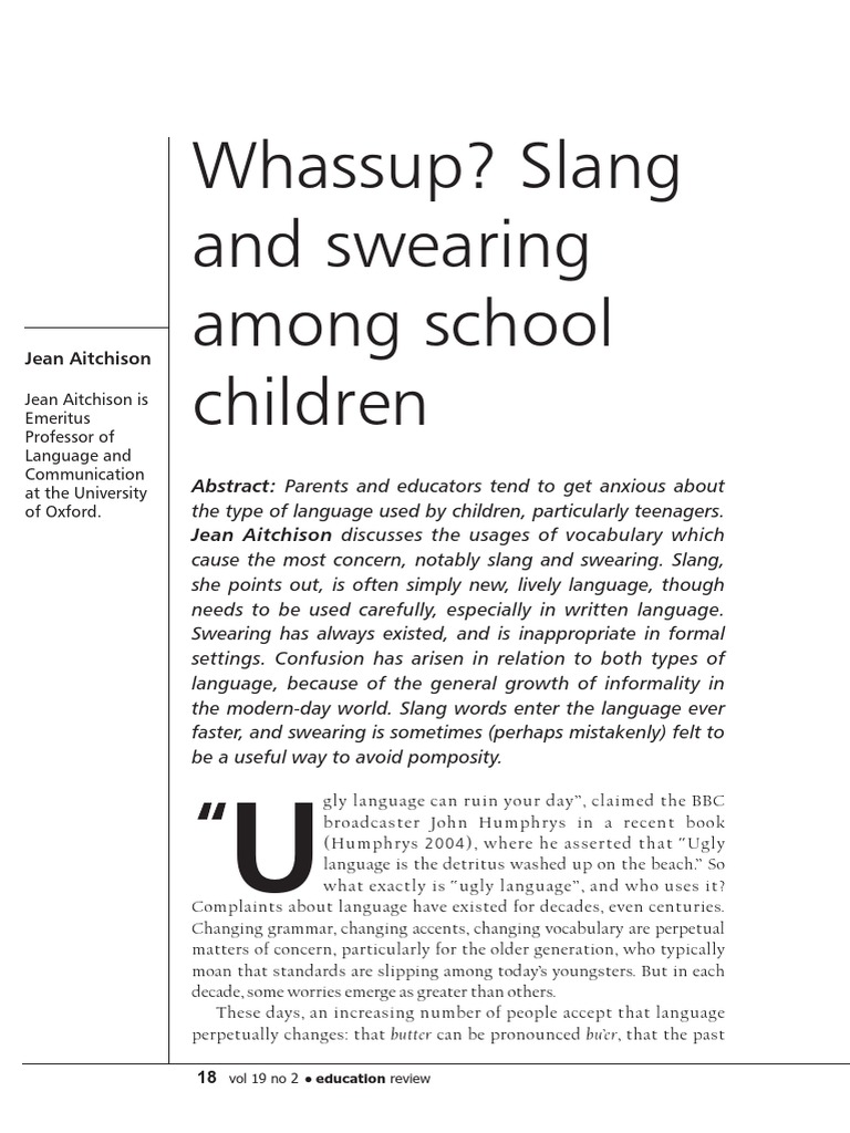 Slang & Swearing | PDF | Slang | Vocabulary