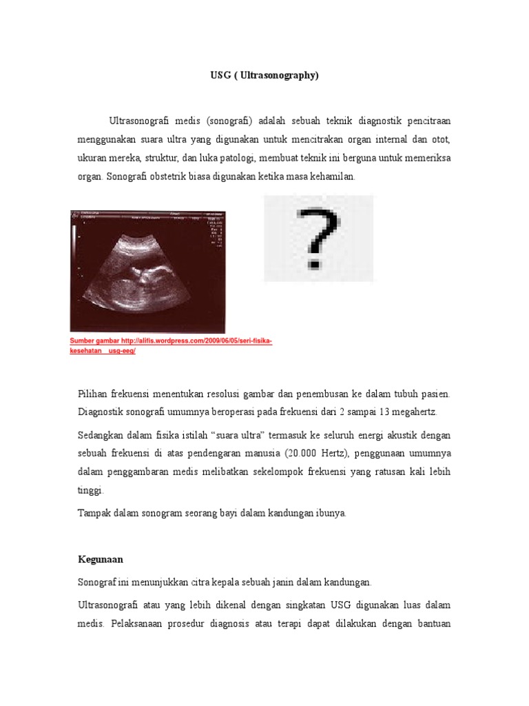 Sejarah dan Fungsi USG dalam Medis | PDF