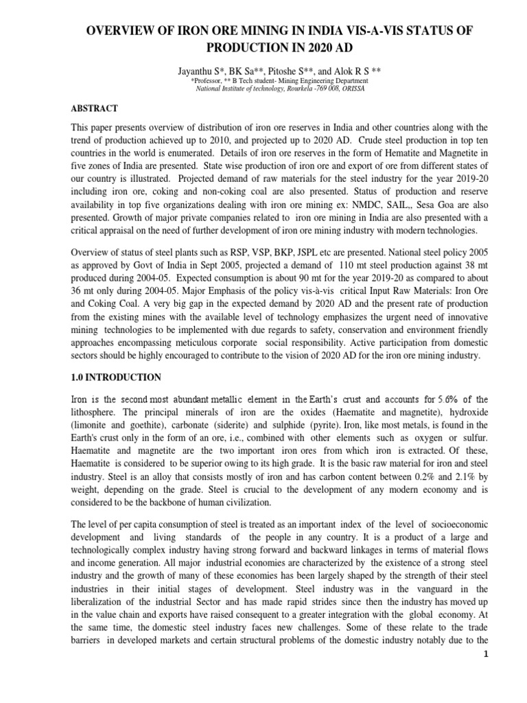 The Way Forward - Vision 2020 | PDF | Iron Ore | Iron