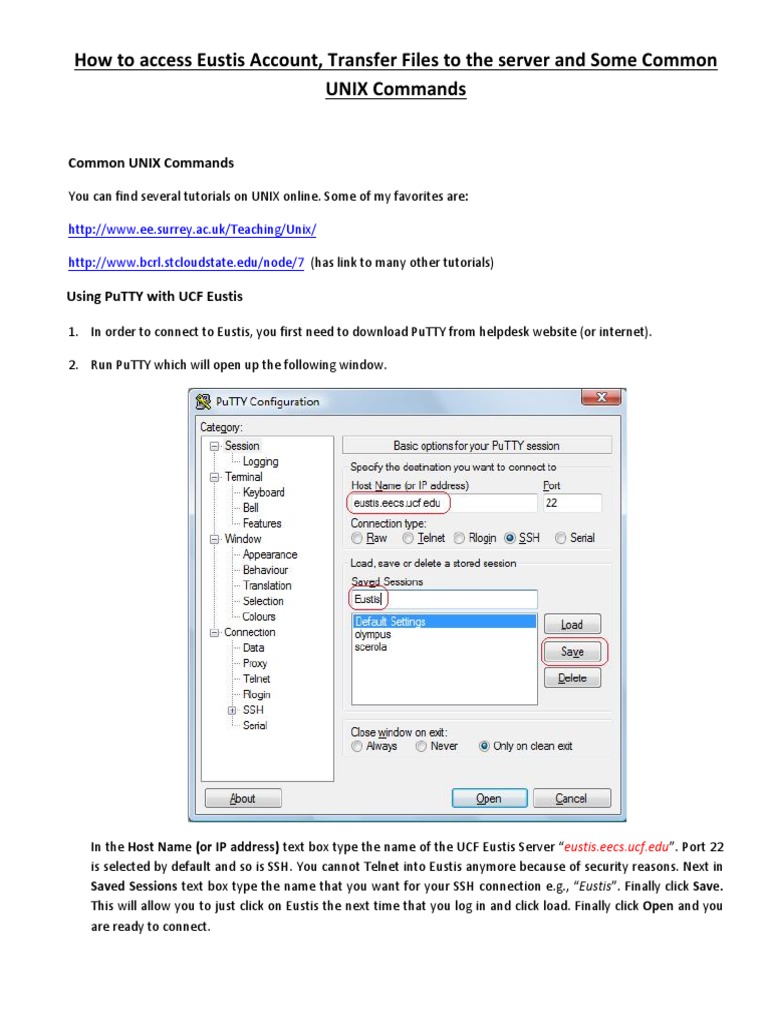 Eustis Tutorial | PDF | Secure Shell | File Transfer Protocol