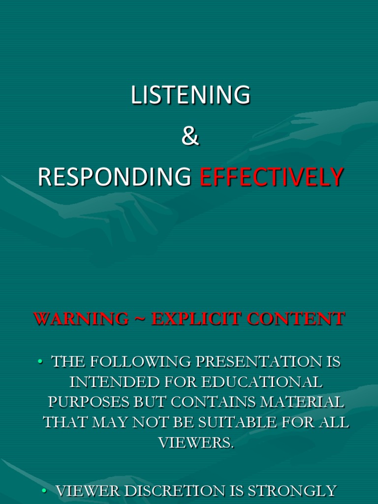 Listening & Responding: Effectively | PDF | Thought | Emotions
