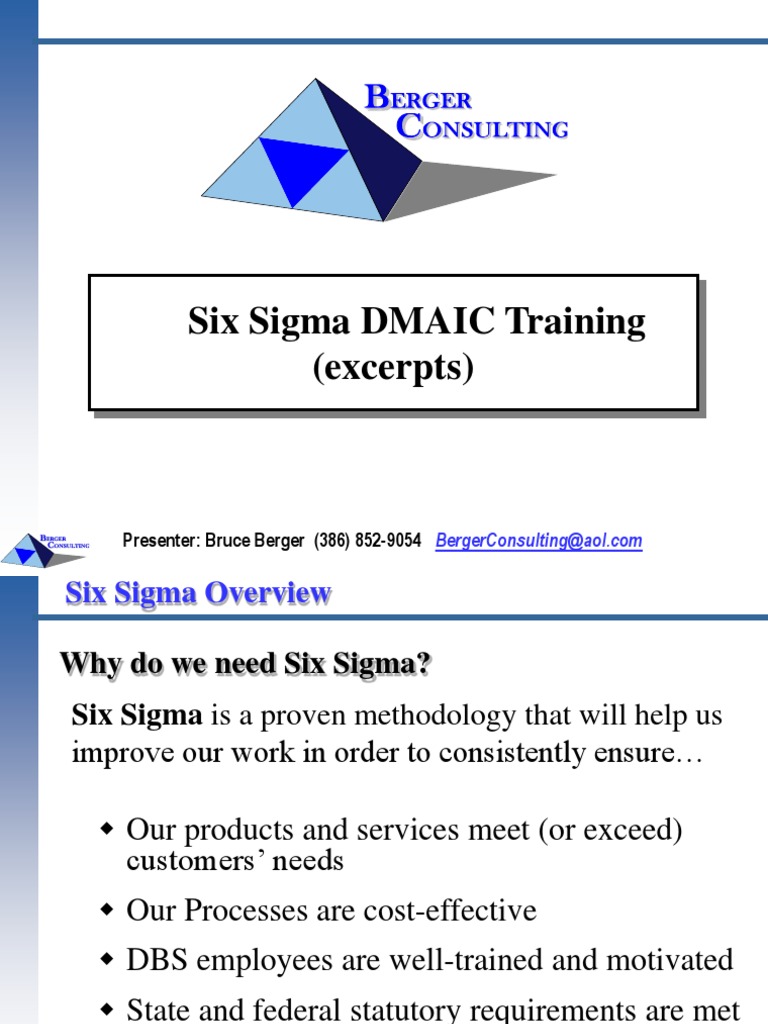 Six Sigma DMAIC Training Overview Excerpts-3!19!09 | PDF | Consensus ...