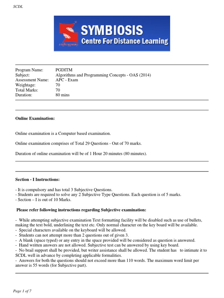 Algorithm and Programming Concepts, Sample Question | PDF | Algorithms ...