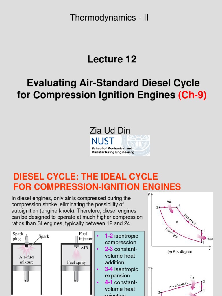 Diesel Cycle Analysis for Engines | PDF