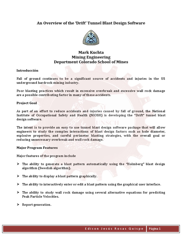 Tunnel Blast Design Software | PDF