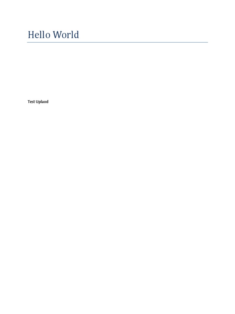 Hello World Test Upload | PDF