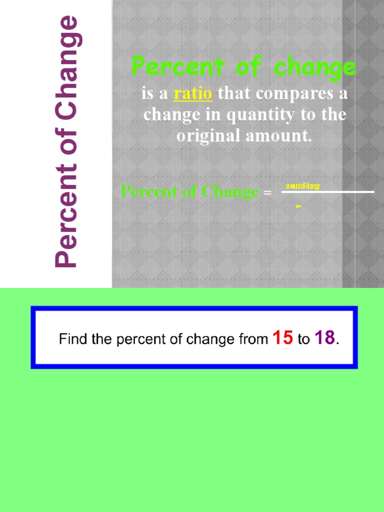 Calculating Percent of Change Examples | PDF