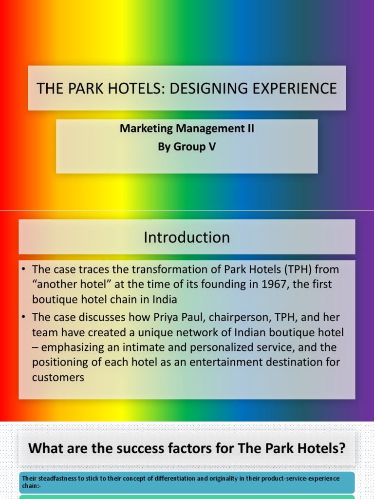 Designing Experiences Through Innovation: An Analysis of The Park ...