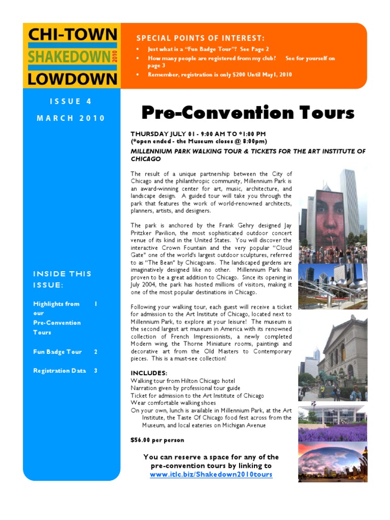 Pre-Convention Tours: Special Points of Interest | PDF | Leisure