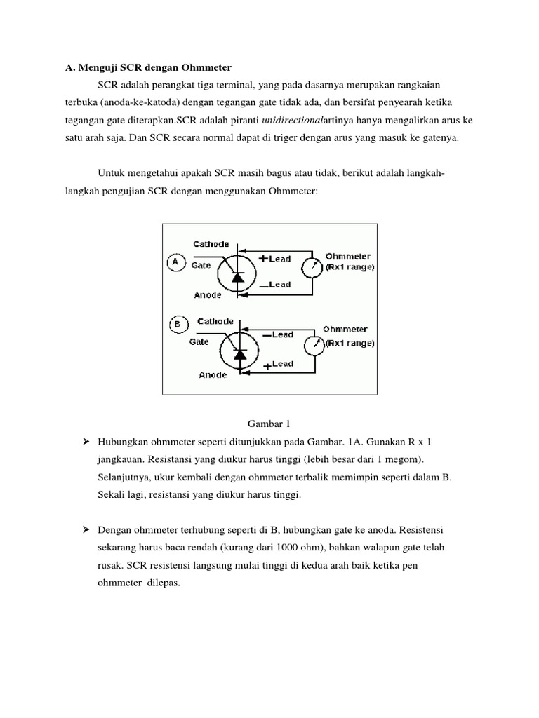 Cara Mengetes SCR Dan TRIAC | PDF