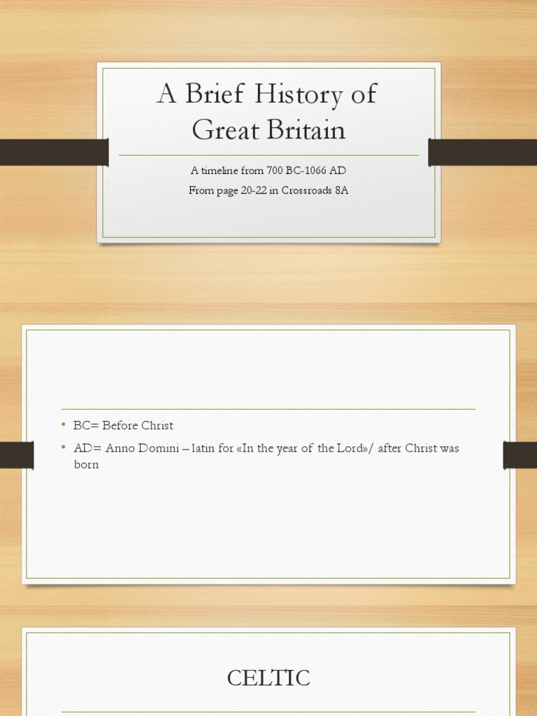 Timeline of Great Britain's Early History | PDF | Celts | Anno Domini