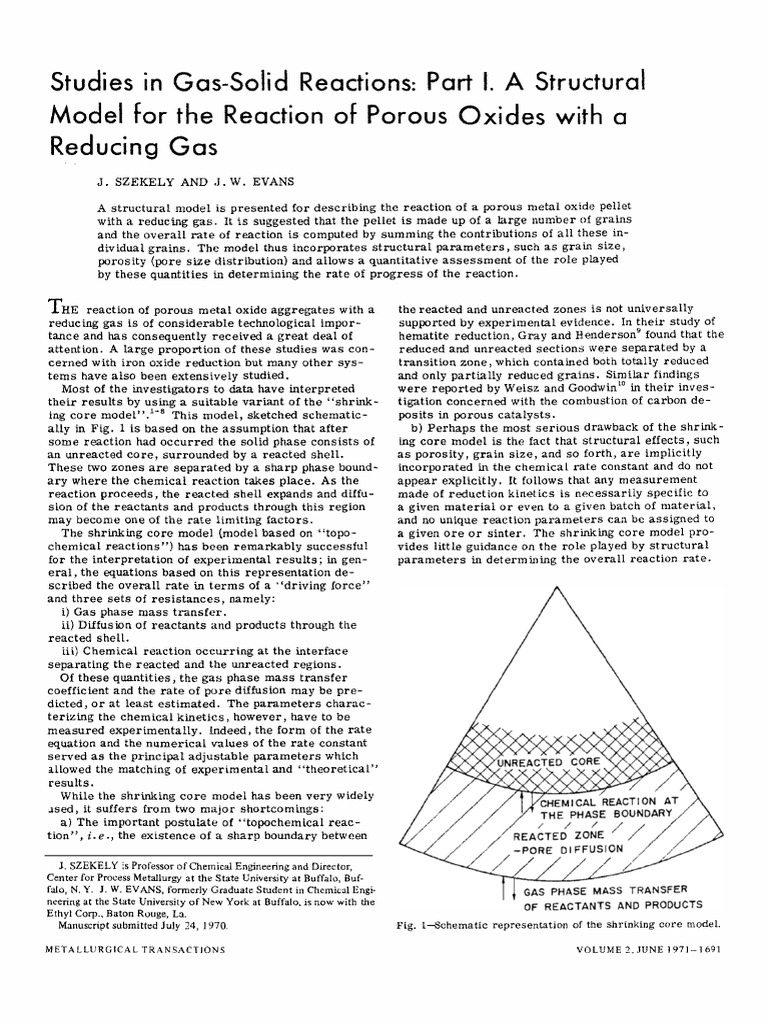A Structural Model for Describing Gas-Solid Reactions in Porous Oxides ...