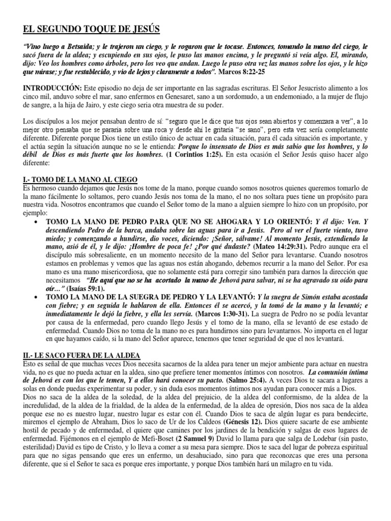 El Segundo Toque de Jesús | PDF | Jesús | Dios