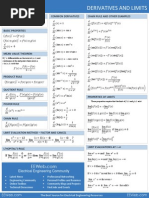 Symbolab Derivatives Cheat Sheet: Derivative Rules | PDF | Combinatorics | Elementary Mathematics