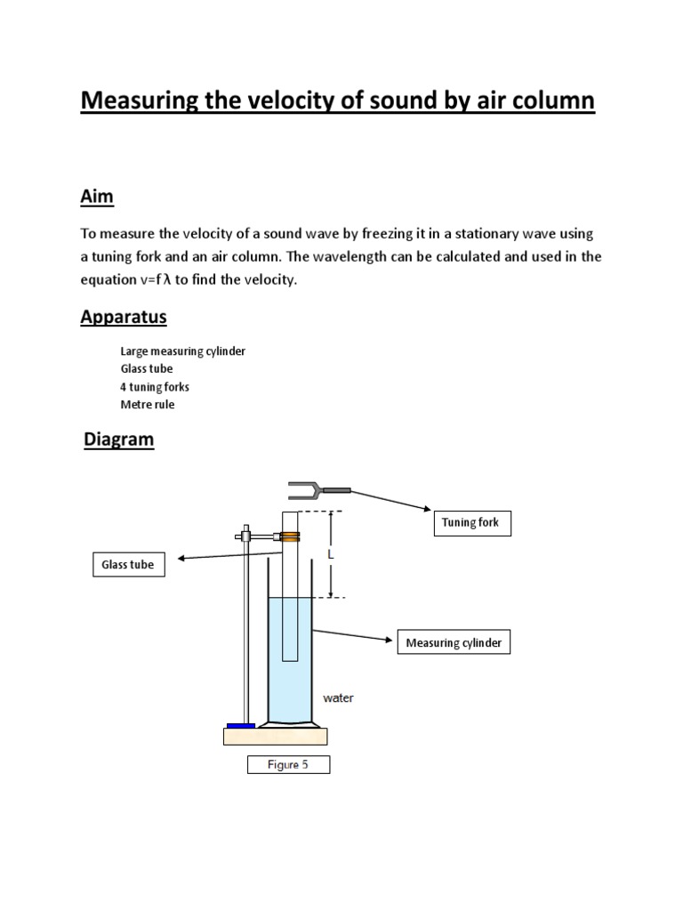 Measuring The Velocity of Sound Report. | PDF | Frequency | Resonance