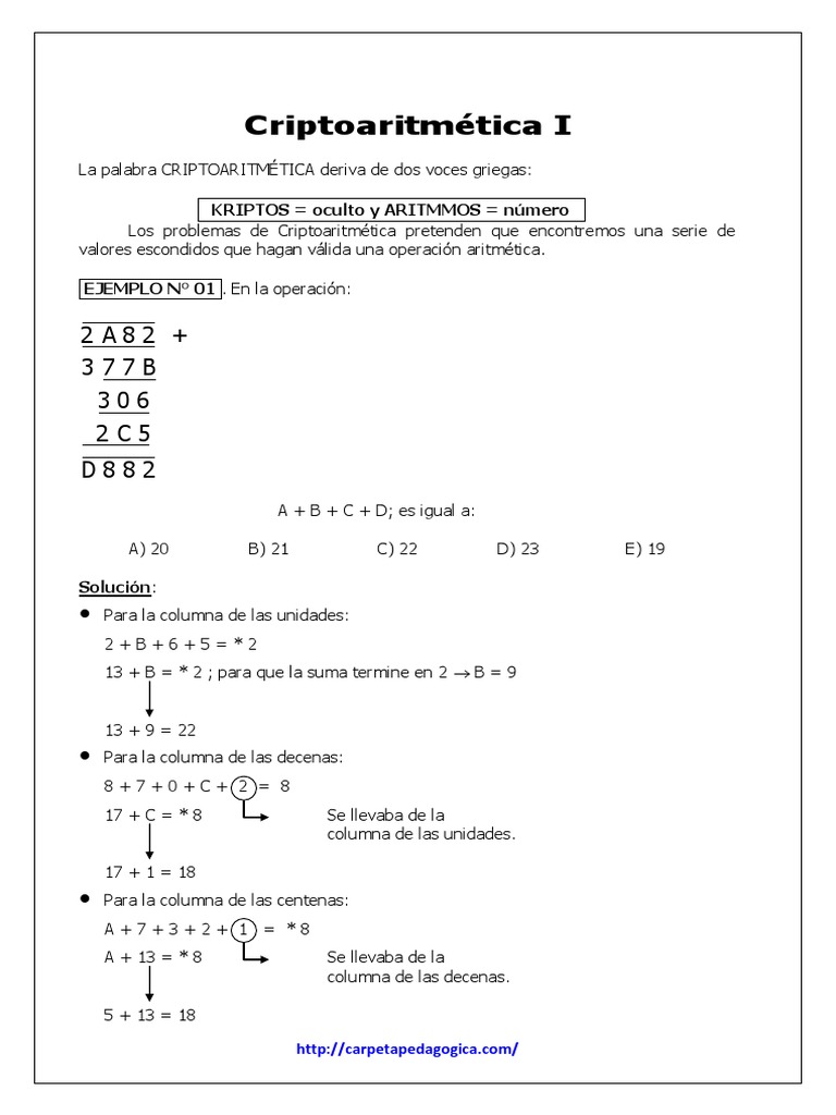 Criptoaritmética PDF | PDF | Notación Matemática | Comunicación escrita