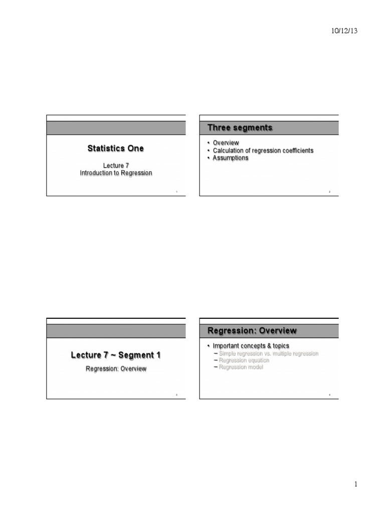 Statistics: Introduction To Regression | PDF | Regression Analysis ...