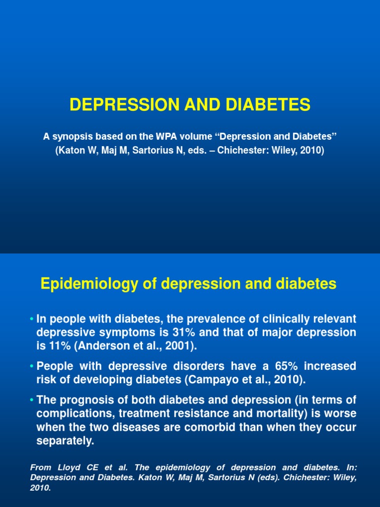 Depression and Diabetes Slides ENG | Major Depressive Disorder ...