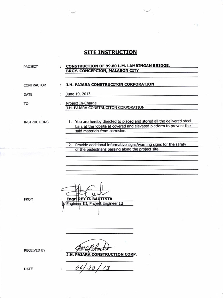 Site Instruction | PDF | Home & Garden