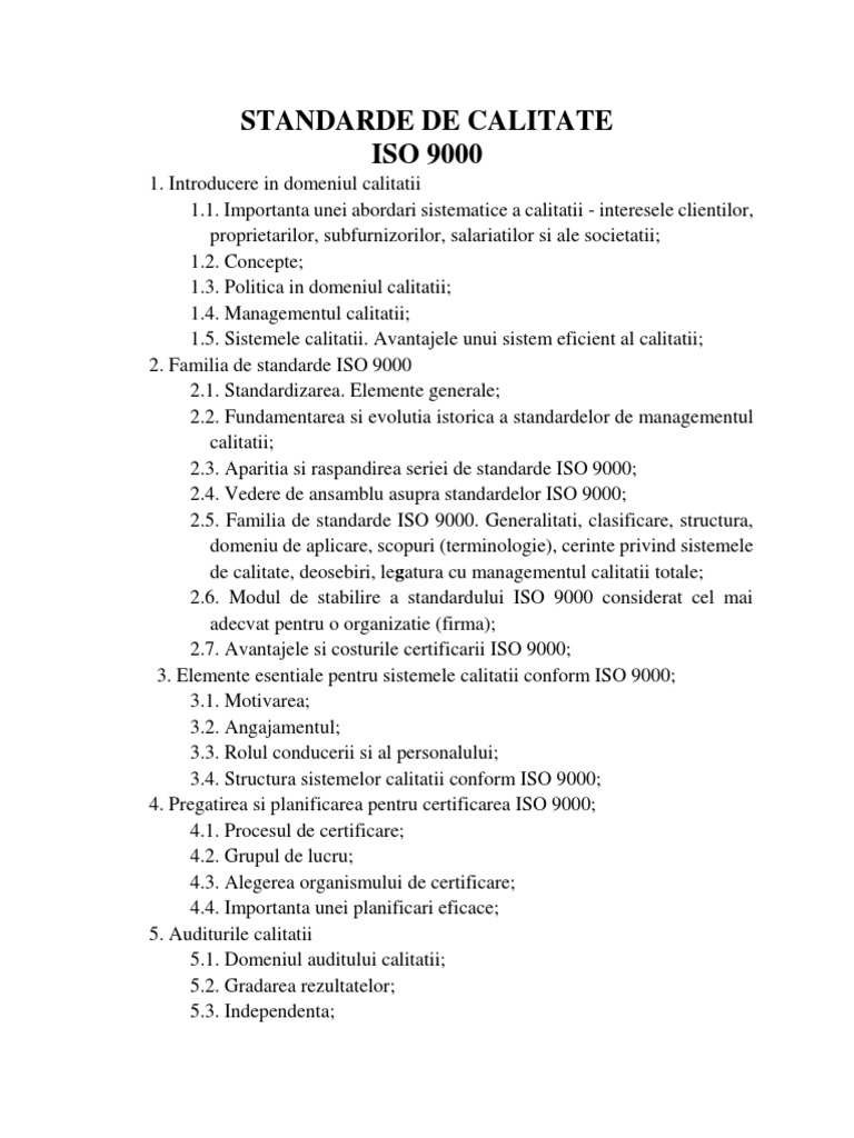 Standarde de Calitate Iso | PDF