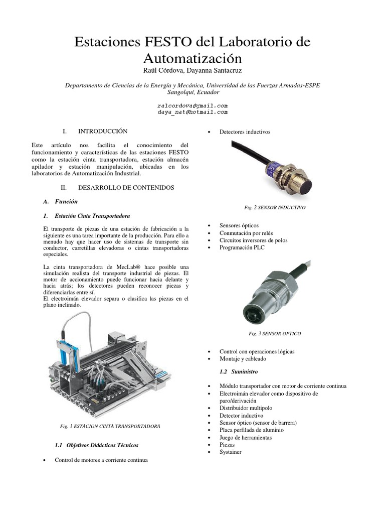 Estaciones FESTO Del Laboratorio de Automatización | PDF | Relé ...