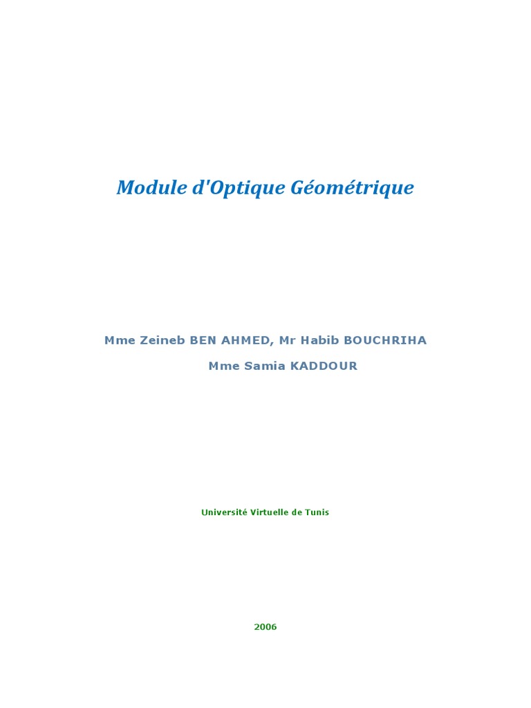 Optique Géométrique | PDF