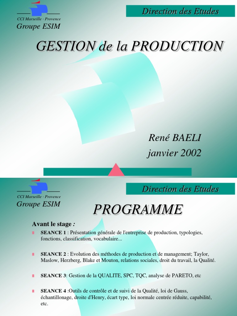Gestion de La Production | PDF | Management de la qualité | Temps de ...