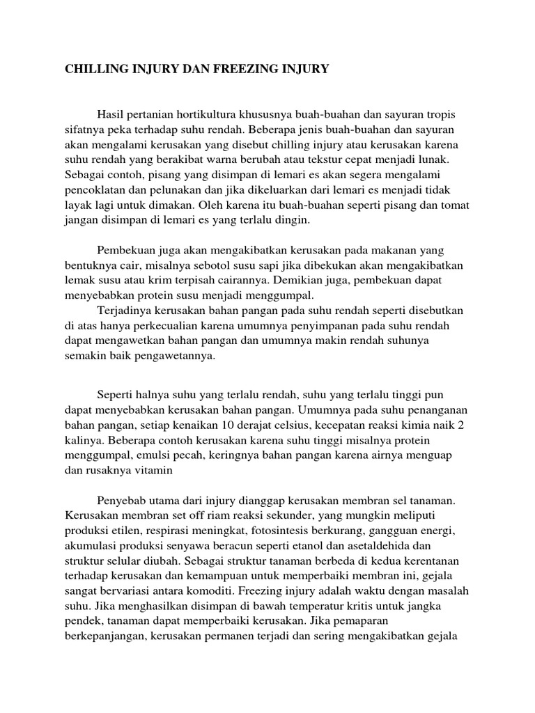 Chilling Injury Dan Freezing Injury | PDF | Sains & Matematika