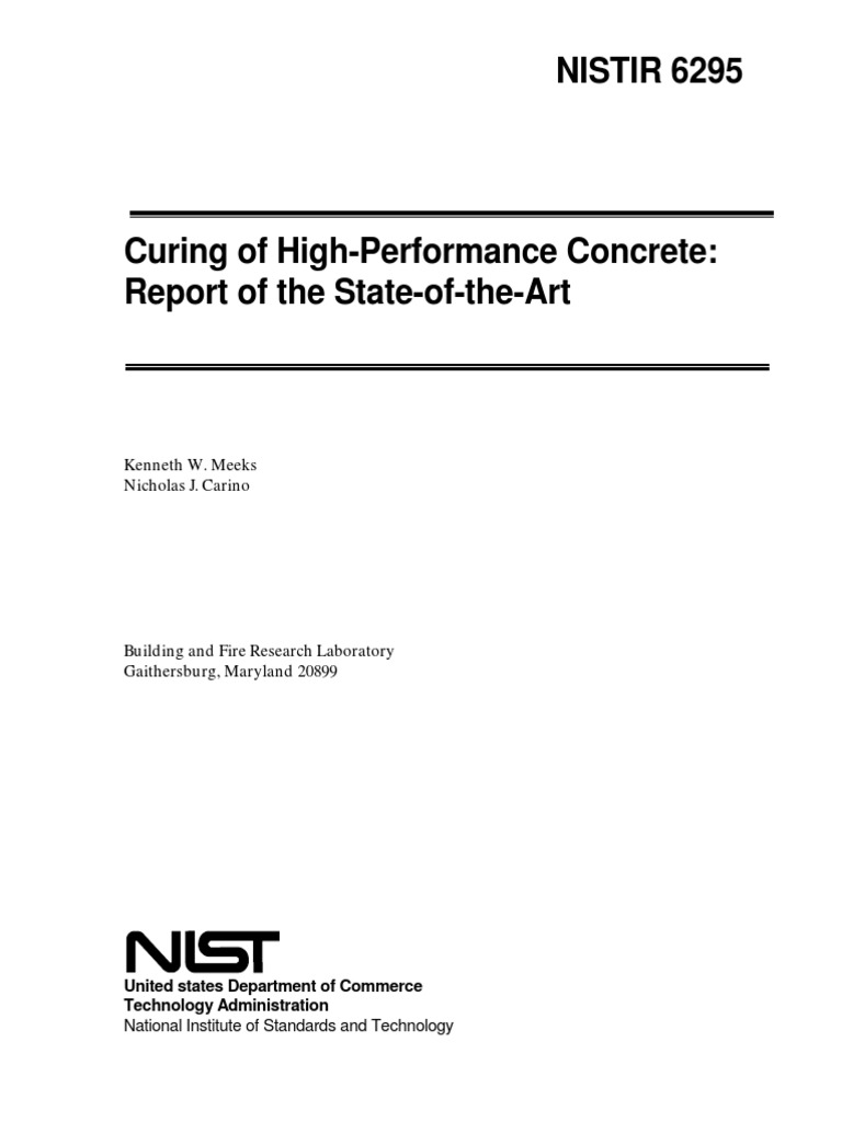 Curing of High-Performance Concrete: Report of The State-of-the-Art ...