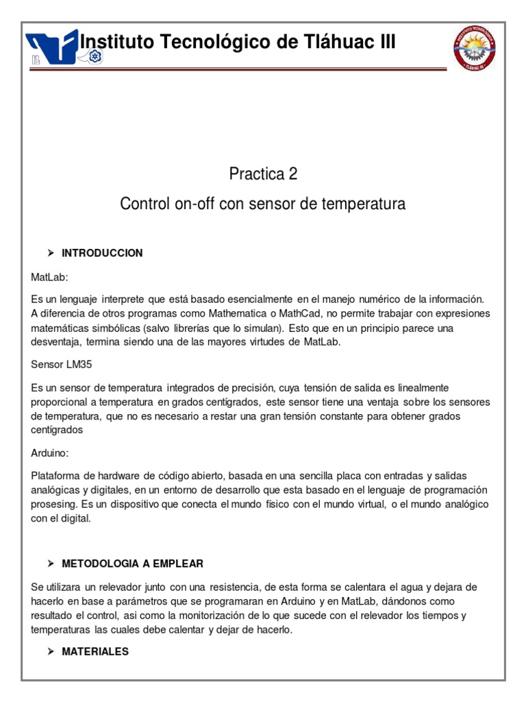 Practica 2 | PDF | Arduino | Sensor