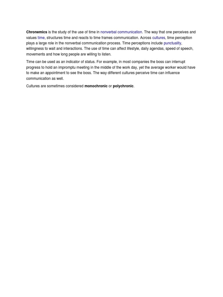 Understanding Chronemics in Communication | PDF