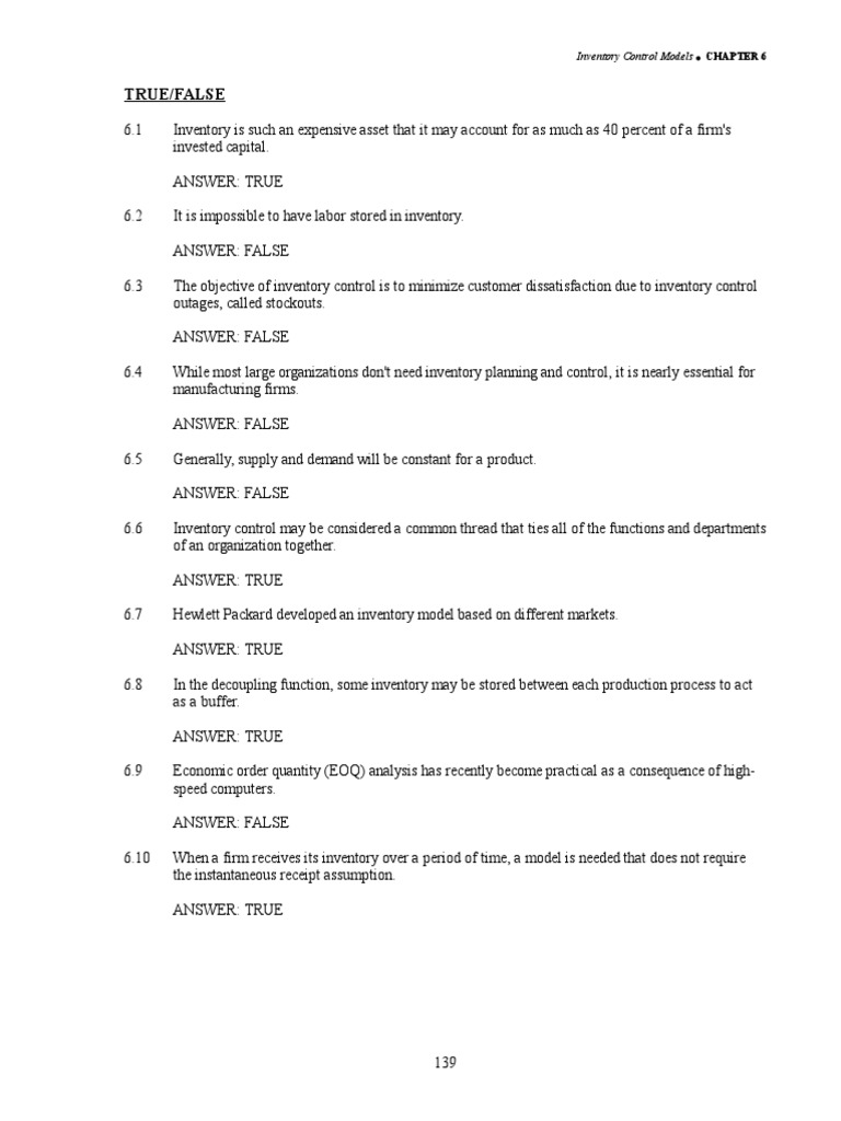 Inventory Control Models | PDF | Inventory | Demand