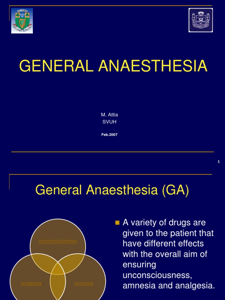General Anaesthesia Overview | PDF | Anesthesia | Drugs Acting On The ...