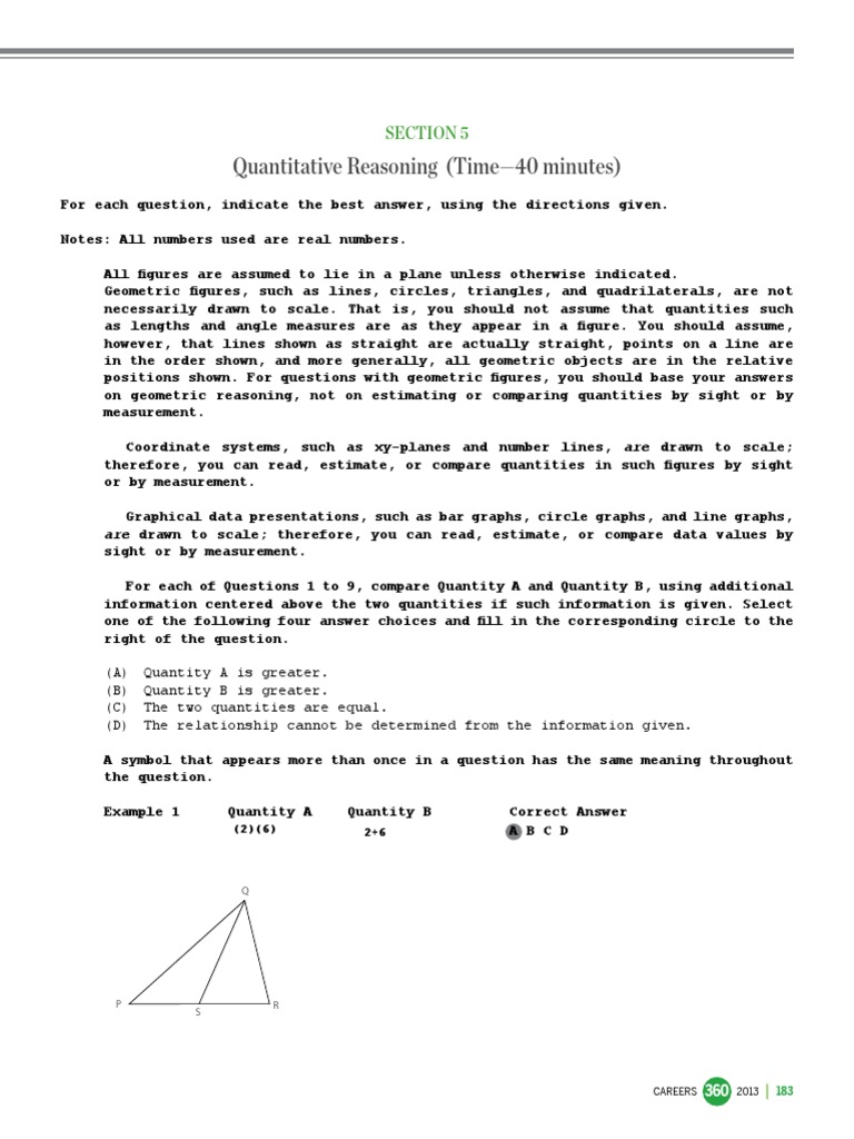 GRE Quantitative Reasoning Practice Test | PDF | Fraction (Mathematics ...